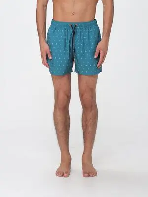 SAVE THE DUCK Graphic Print Swim Shorts With Elasticated Drawstring Waist By - Green