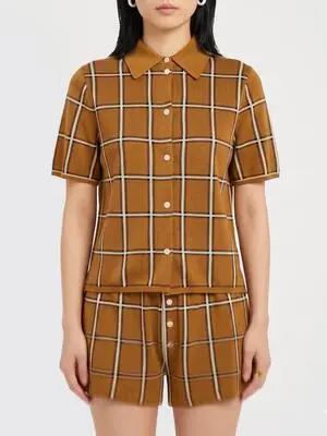 Guest In Residence Check Linen And Silk Casual Shirt - Brown
