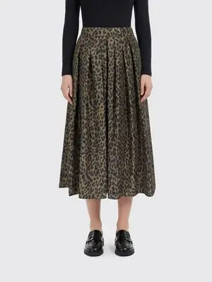 Aspesi Animal Print Polyester Skirt - Brown