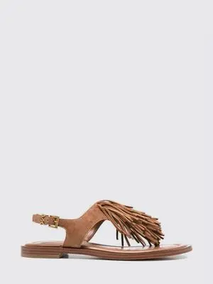 Michael Kors Indra Suede Sandal With Fringes - Brown