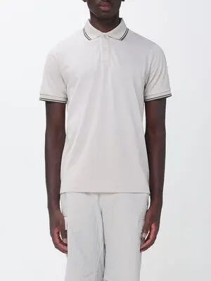 SAVE THE DUCK Short-sleeved Jersey Polo Shirt With Contrast Logo - Beige