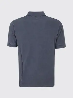 Herno Slim Fit Short-sleeve Cotton Polo Shirt With Ribbed Collar - Blue