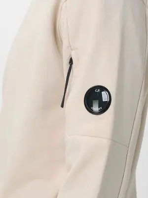 C.P. COMPANY Crewneck Sweatshirt With Lens Detail - Cream