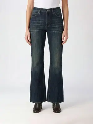 Burberry Mid-rise Flared Jeans In Cotton Denim With Five-pocket Design - Blue