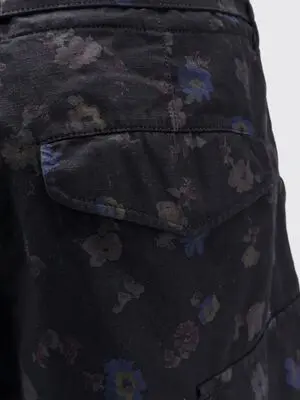 Sacai Belted Floral Print Cotton Cargo Shorts
