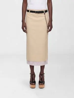 Attico Cotton Pencil Skirt - Beige