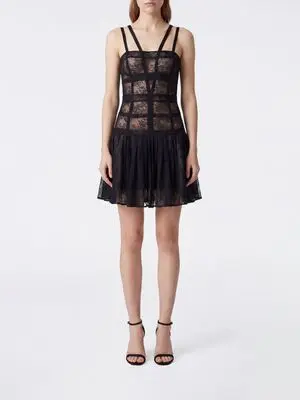 GIOVANNI BEDIN A-line Lace Bustier Mini Dress - Black