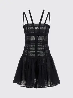GIOVANNI BEDIN A-line Lace Bustier Mini Dress - Black