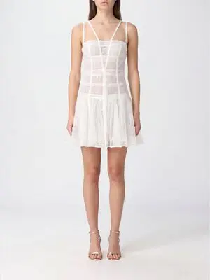 GIOVANNI BEDIN Giovanni Bedin A-line Lace Bustier Mini Dress White