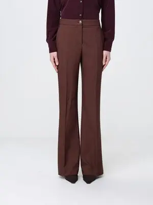 Pinko Flared Trousers In Stretch Viscose - Brown