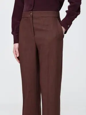 Pinko Flared Trousers In Stretch Viscose - Brown