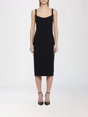 Attico Viscose And Polyester Sheath Dress - Black