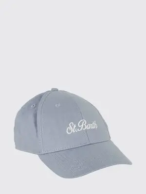 MC2 SAINT BARTH Cotton Baseball Cap With Embroidered Logo And Slogan Denim