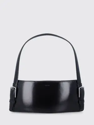 Coperni Ergonomic Brushed Leather Shoulder Bag With Impressed Logo - Black