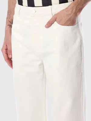 AMI Paris Wide-leg Five-pocket Jeans - White