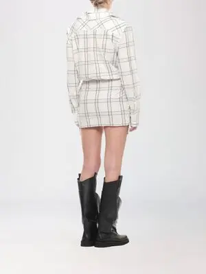 Attico Cotton Check Asymmetrical Shirt Dress