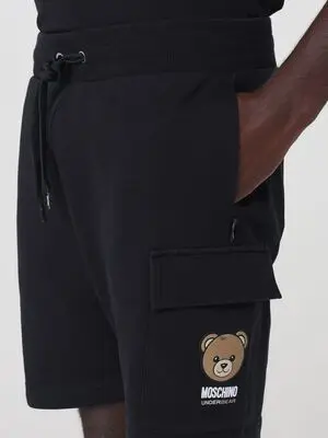 Moschino Cotton Sport Shorts With Elasticated Waistband And Drawstring