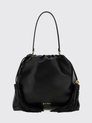 Etro Kalispera Leather Shoulder Bag - Black