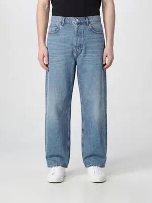 AMISH SUPPLIES Huge Straight Fit Distressed Effect Cotton Denim Jeans - Blue 1