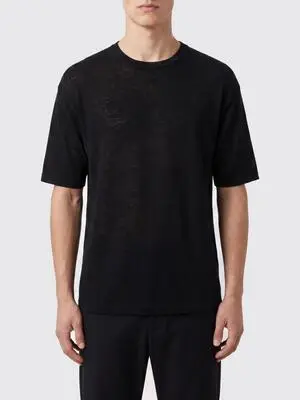 ROBERTO COLLINA Linen T-shirt - Black