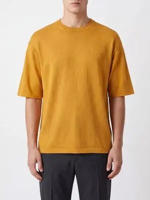 ROBERTO COLLINA Linen T-shirt - Yellow