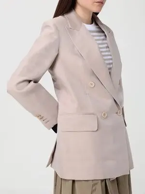 Max Mara Linen And Organza Double-breasted Blazer