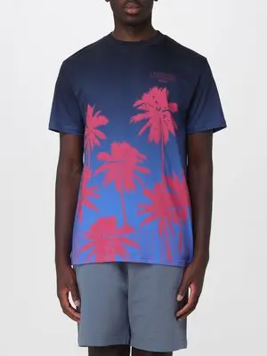 Moschino Graphic Print Cotton T-shirt With Contrast Logo - Gnawed Blue