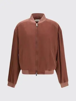 Versace Silk Bomber Jacket With Zip Closure And Elasticated Hem