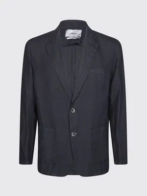 Altea Single-breasted Linen Blazer With Two-button Closure And Patch Pockets - Blue