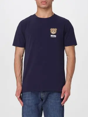 Moschino Teddy Bear Print Cotton T-shirt With Logo - Blue