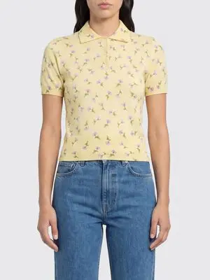 JIL SANDER Floral Cotton Blend Polo Shirt - Yellow