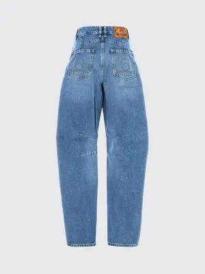 MARINE SERRE Low-rise Baggy Jeans In Cotton Denim