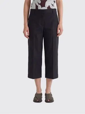 MEIMEIJ Cotton Cropped Trousers - Black