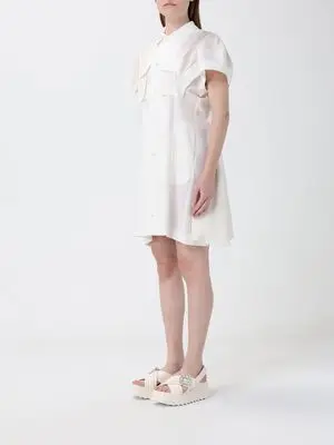 Sacai Cotton Blend Shirt Dress - White