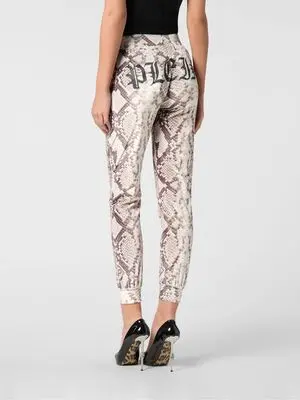 Philipp Plein Python Print Skinny Jersey Joggers