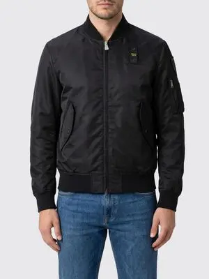 BLAUER. Cotton Bomber Jacket With Zip - Black