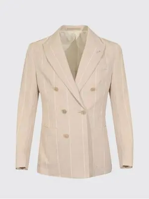 Eleventy Double Breasted Striped Blazer