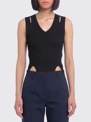 ROBERTO COLLINA Cut-out Viscose Top - Black
