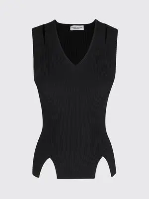 ROBERTO COLLINA Cut-out Viscose Top - Black