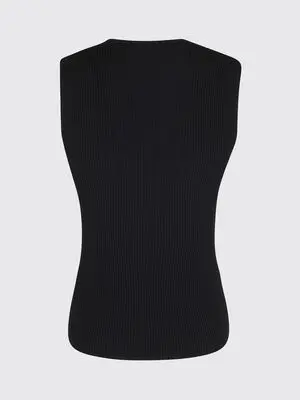 ROBERTO COLLINA Cut-out Viscose Top - Black