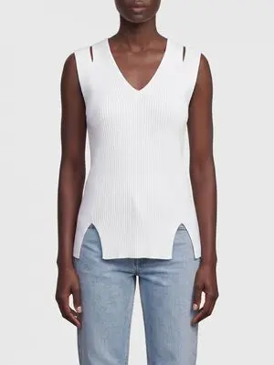 ROBERTO COLLINA Cut-out Viscose Top - White