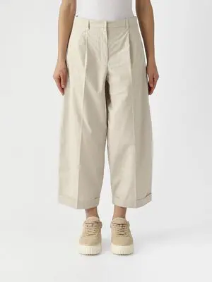 Max Mara Danza Cropped Cotton Trousers - Mastic