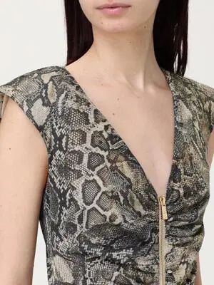 Just Cavalli Snake Print Zip-up Dress