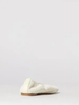 Fabiana Filippi Crochet Cotton Ballet Flats With Adjustable Heel Strap
