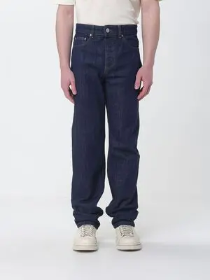 AMI Paris Cotton Denim Straight Jeans - Blue