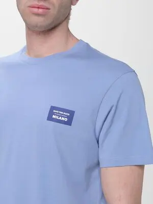 SAVE THE DUCK Cotton T-shirt With Logo - Gnawed Blue