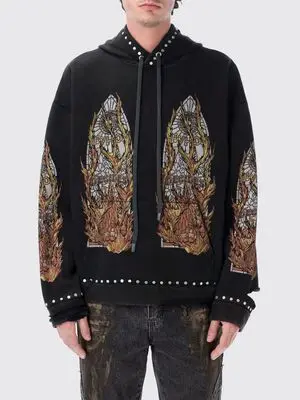 WHO DECIDES WAR Cotton Hoodie With Studded Accents And Graphic Print