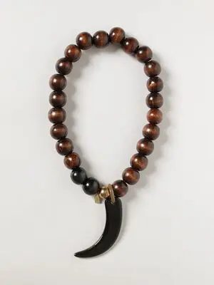 ALLUJEWELS Wood And Resin Choker Necklace With Charms And Magnetic Closure - Black