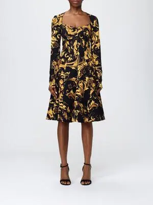 Versace Long Sleeve Printed Dress