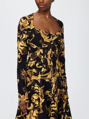 Versace Long Sleeve Printed Dress
